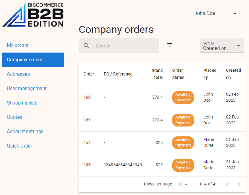 B2B Edition User Guide | Buyer Functions